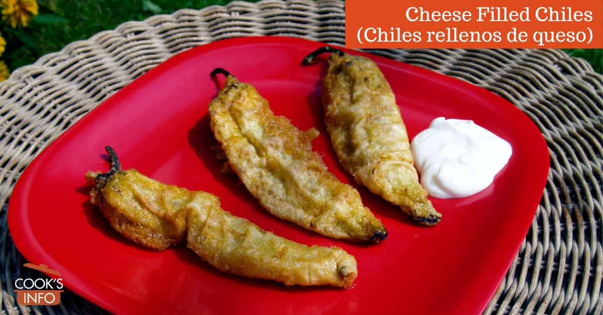 Cheese Filled Chiles (Chiles rellenos de queso) - CooksInfo